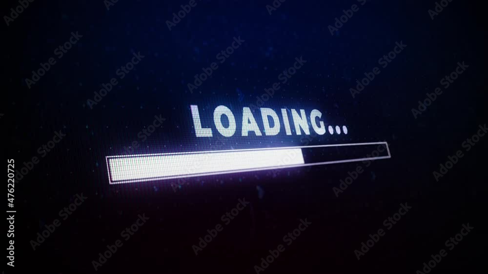 Loading progress bar downloading barloading screen pixelated progress animation. Status bar ...