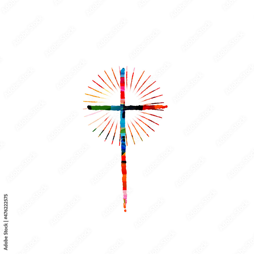 Christian cross isolated vector illustration. Religion themed ...