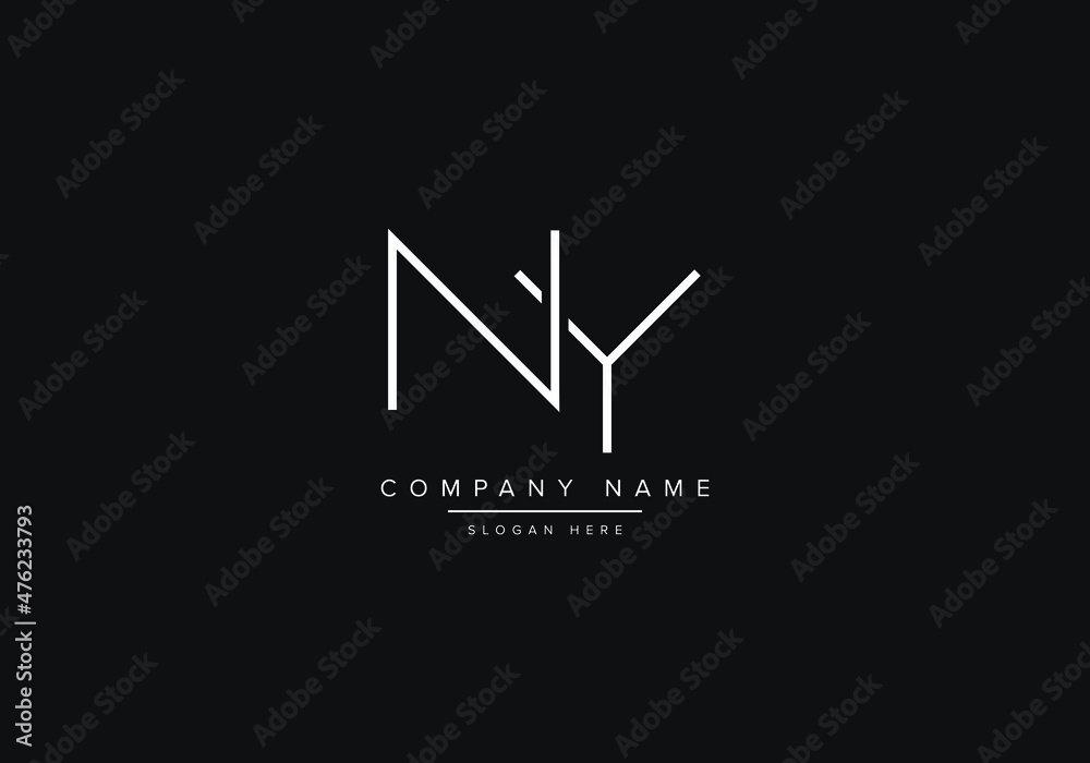 Alphabet letter NY monogram logo, NY YN icon line art Stock Vector ...