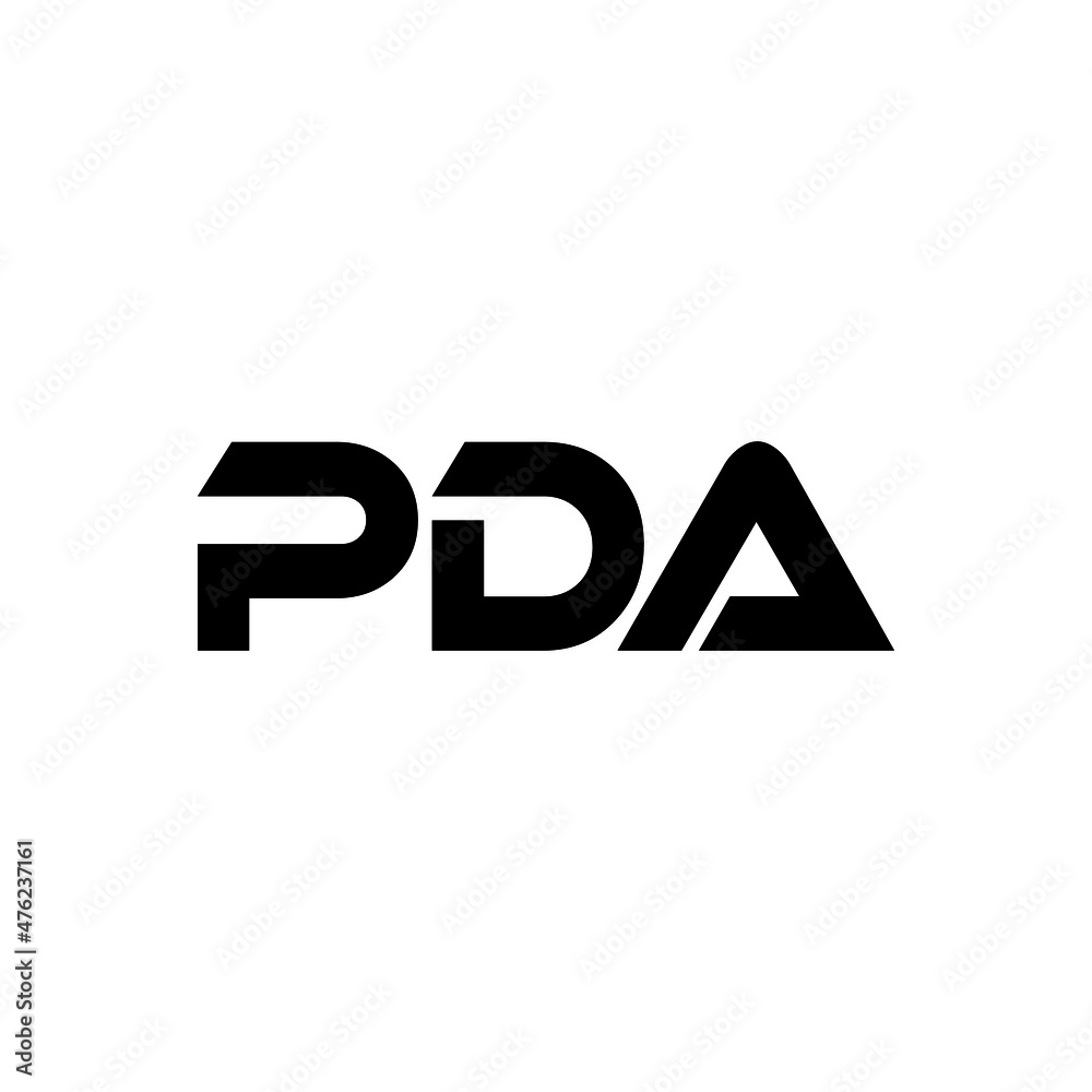 Vecteur Stock PDA letter logo design with white background in ...