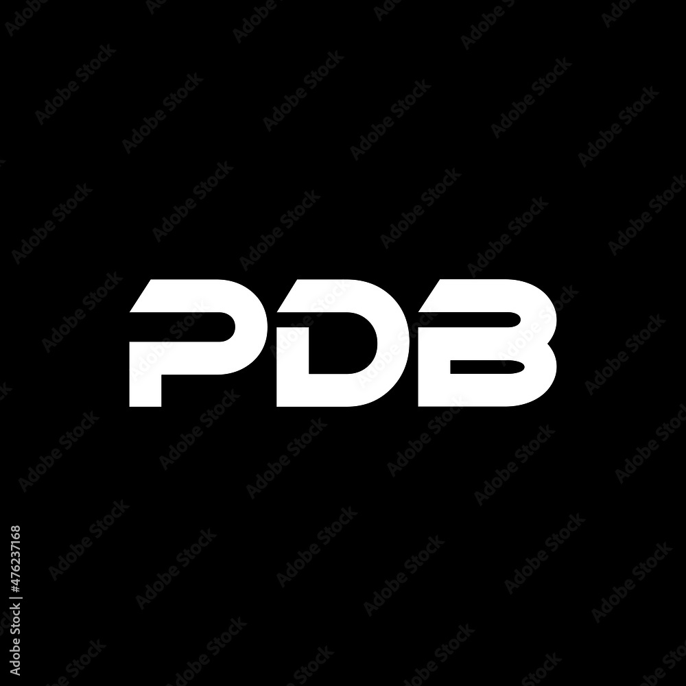 PDB letter logo design with black background in illustrator, vector ...