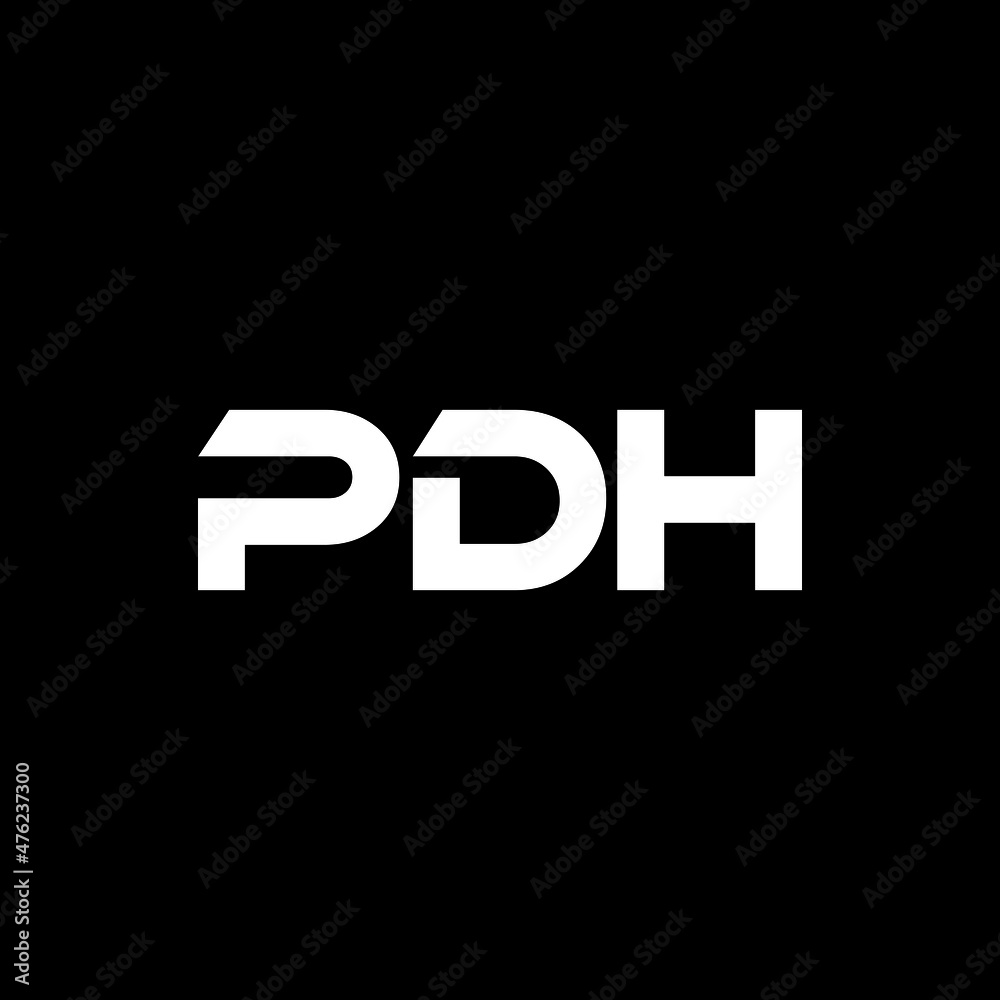 PDH letter logo design with black background in illustrator, vector ...