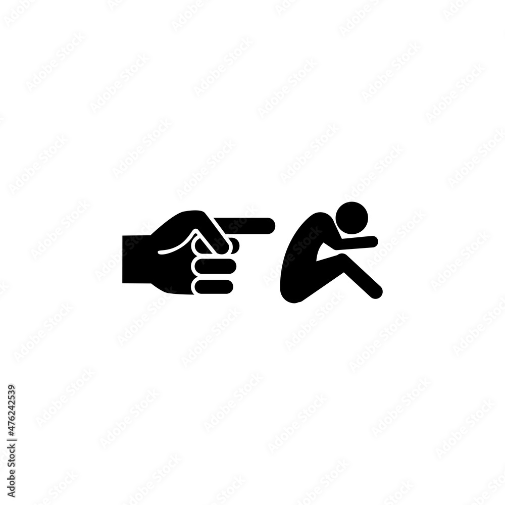 Social bullying icon. Harassment, social abuse and violence. Isolated ...