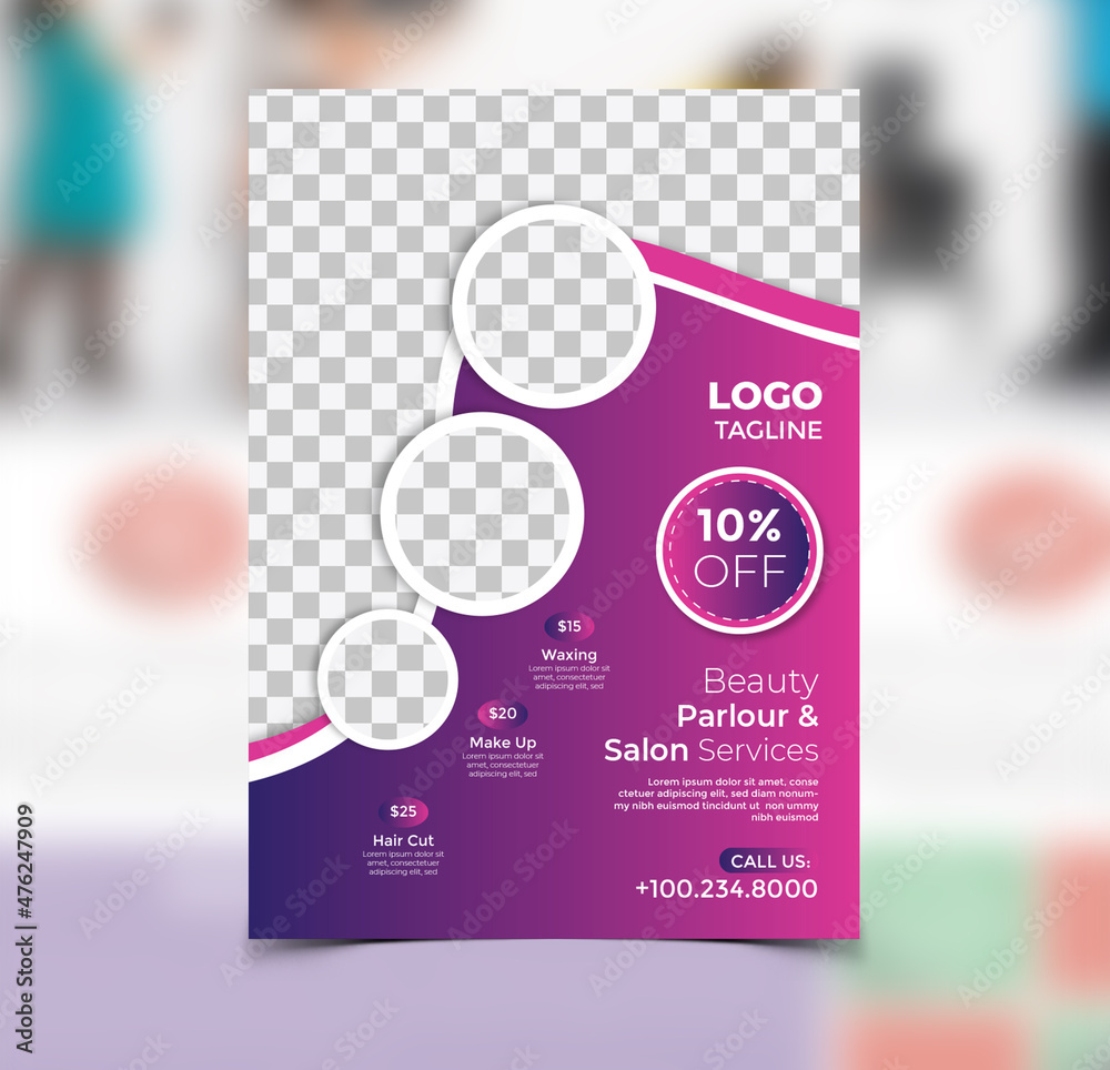 Colorful background and flyer for Saloon industry Stock Vector | Adobe ...