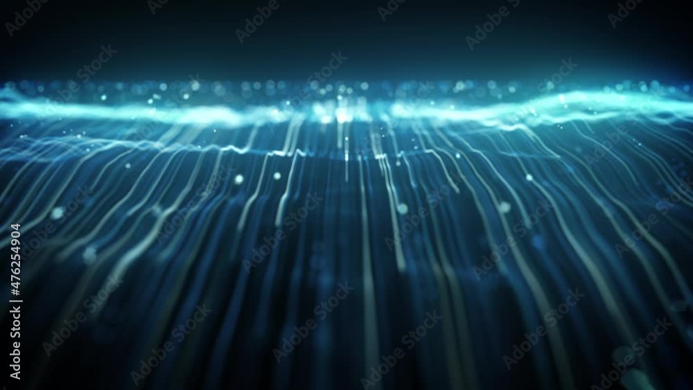 Abstract Light Fiber Strings Flowing Background Loop/ 4k animation of ...