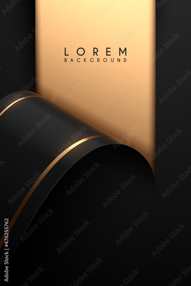Abstract black and gold luxury paper background Stock Vector | Adobe Stock
