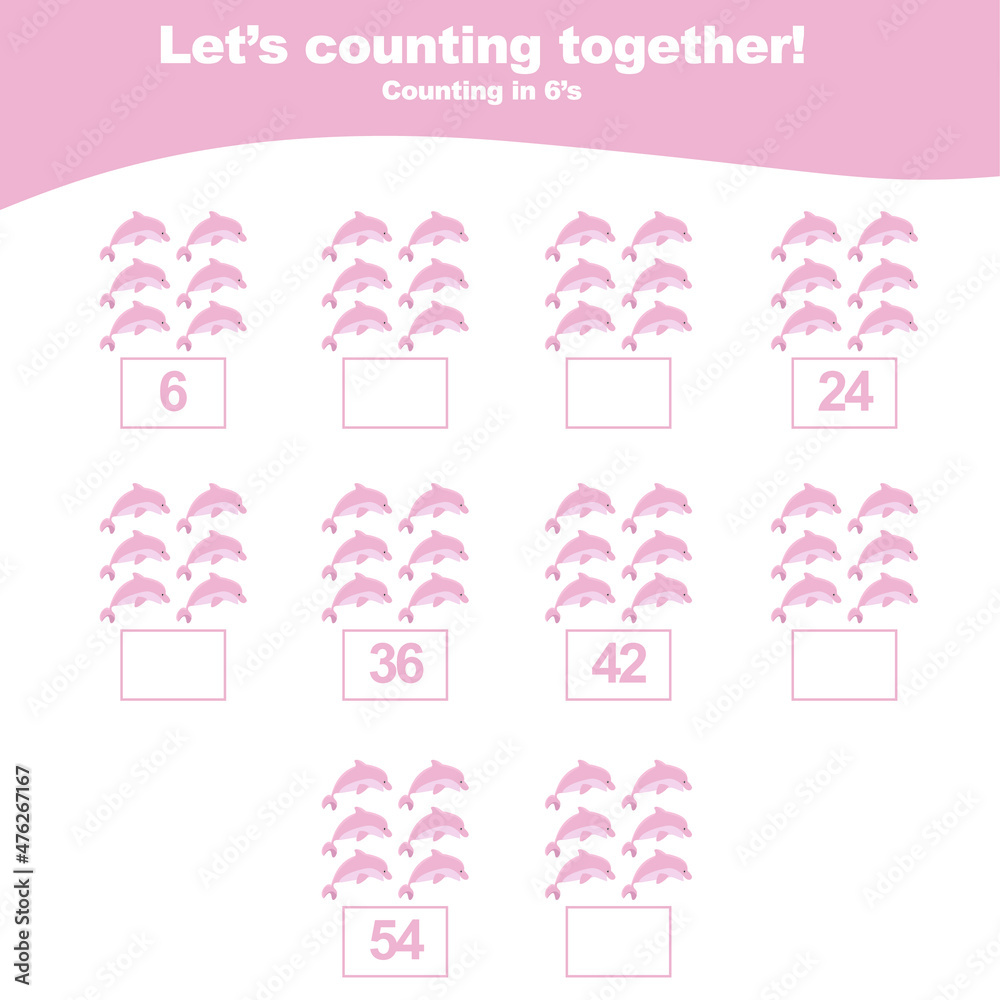 Counting the sea animals for Preschool Children. Math worksheet with ...