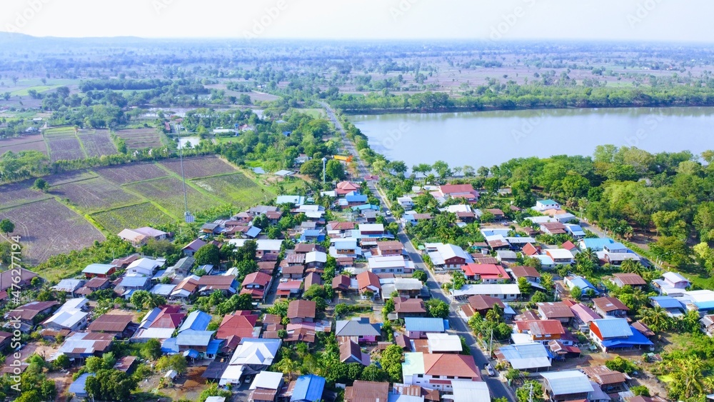 Top view city. Top view town. Top view Landscape. Stock Photo | Adobe Stock