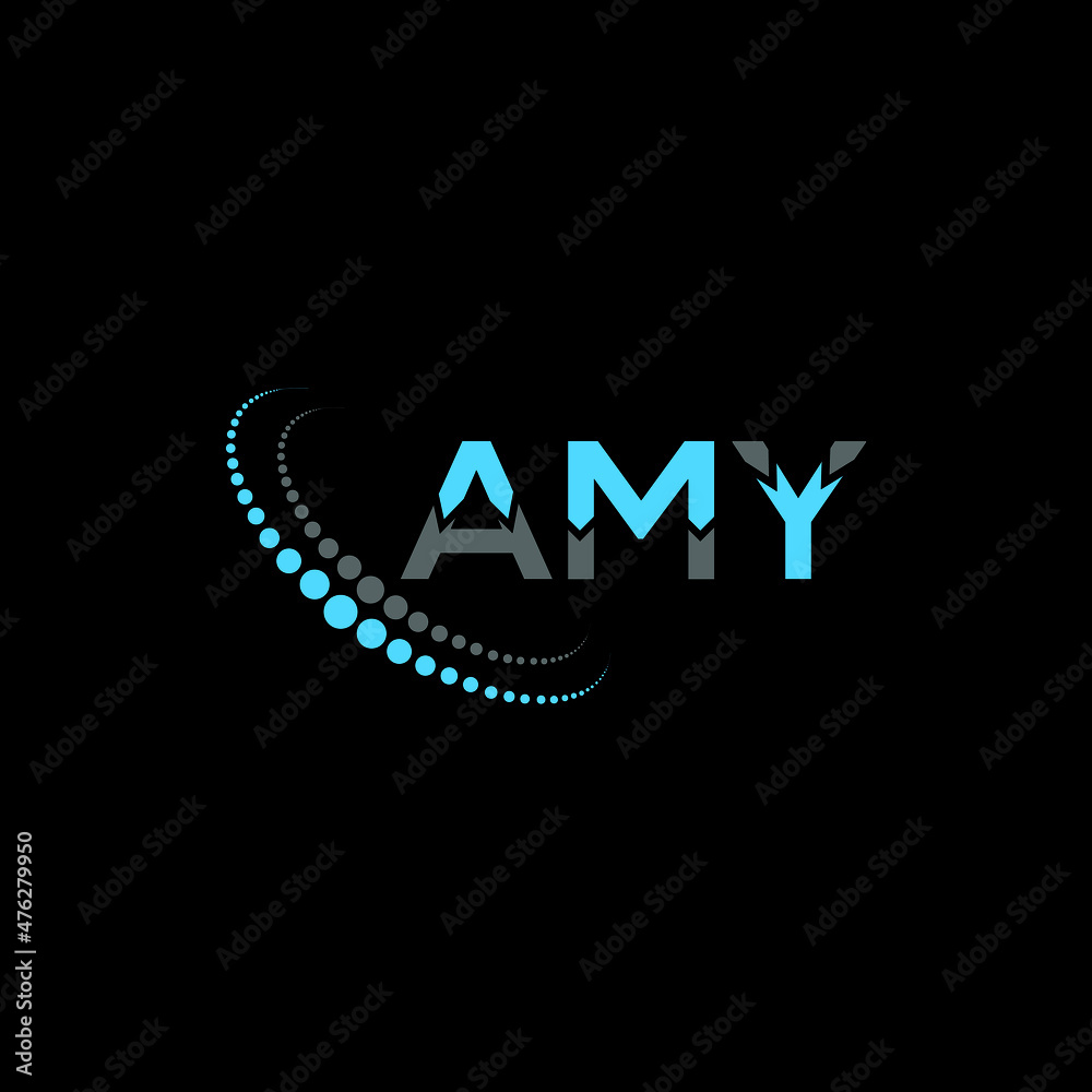 AMY letter logo design on black background.AMY creative initials letter ...