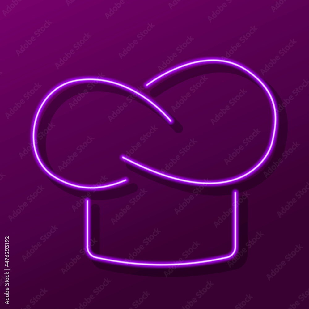 chef hat neon sign, modern glowing banner design, colorful modern ...