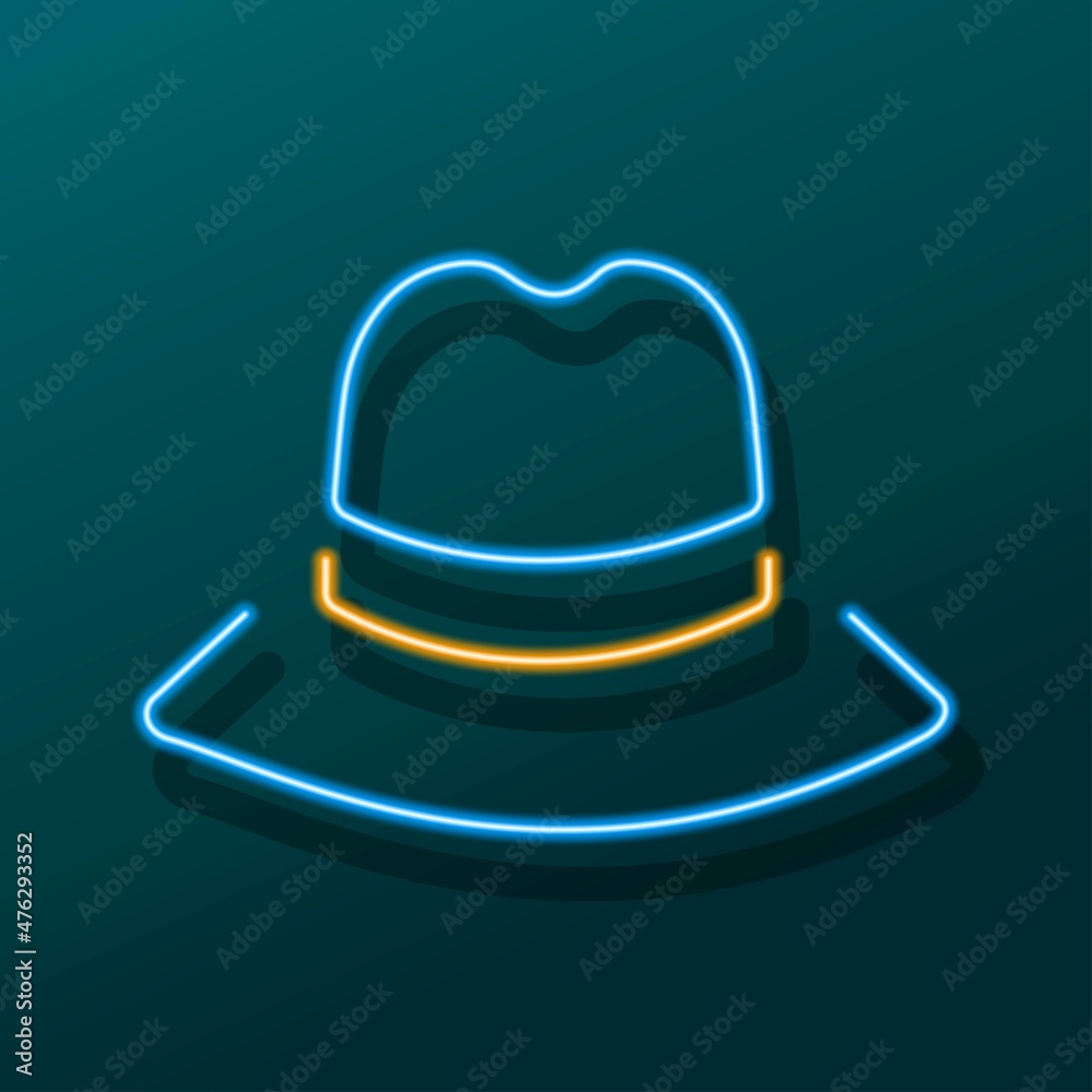 hat neon sign, modern glowing banner design, colorful modern design ...