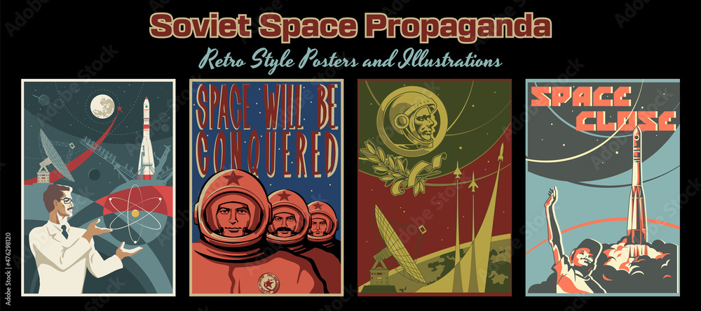 Soviet Space Program Propaganda Posters, Cosmonauts and Scientist ...