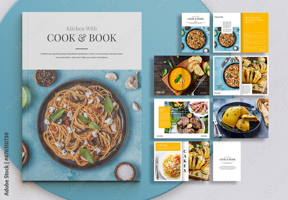 Cook Book Layout Stock Template | Adobe Stock