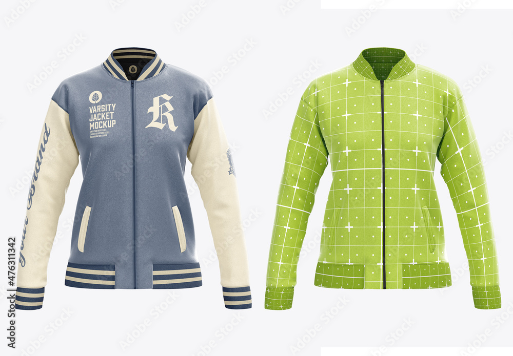 Women's Bomber Jacket Mockup Stock Template | Adobe Stock