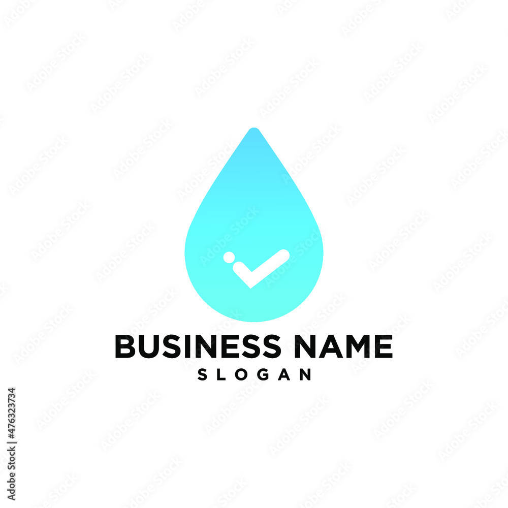 Water Check Simple Modern Logo Stock Vector | Adobe Stock
