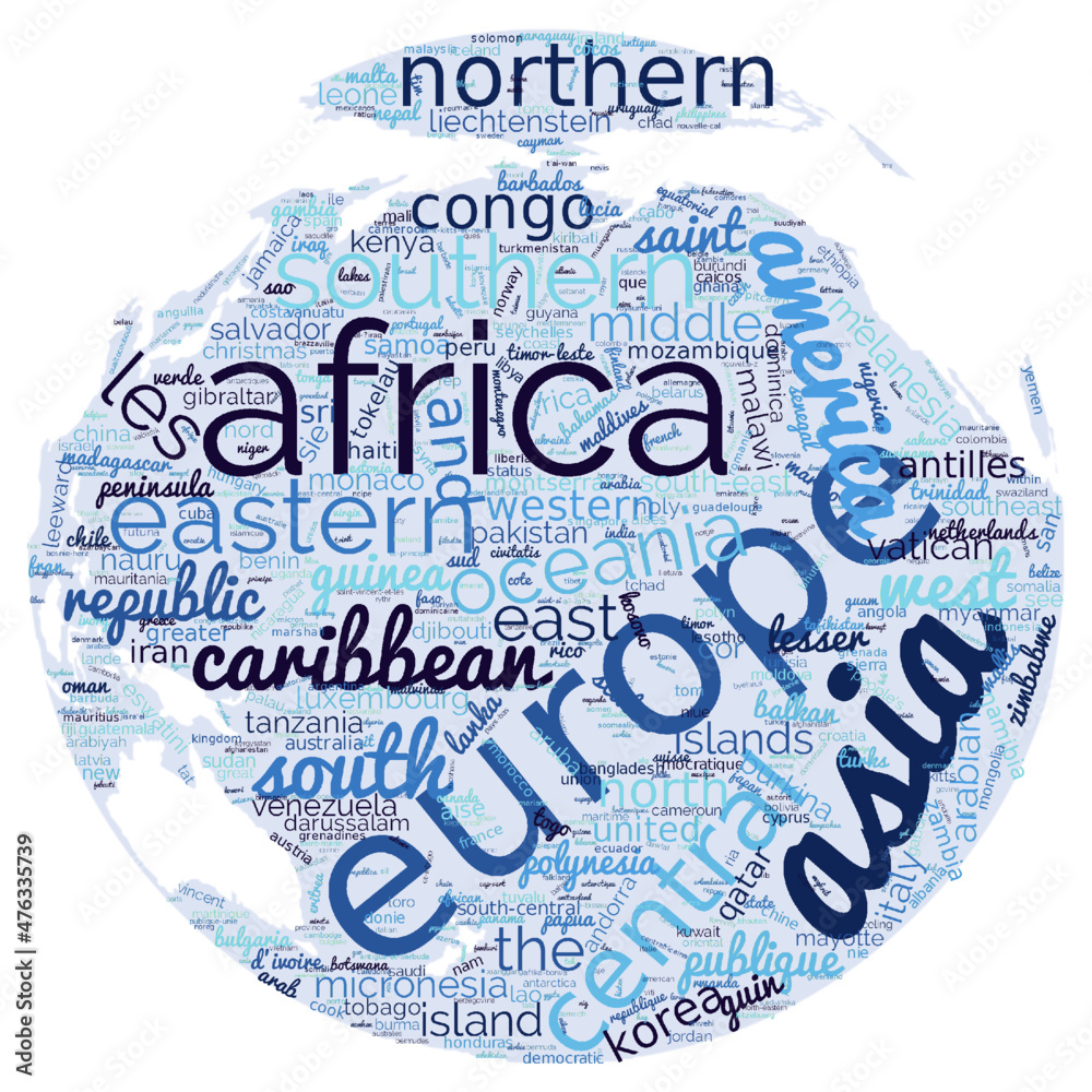 word cloud nation country flag map heart global Stock Vector | Adobe Stock