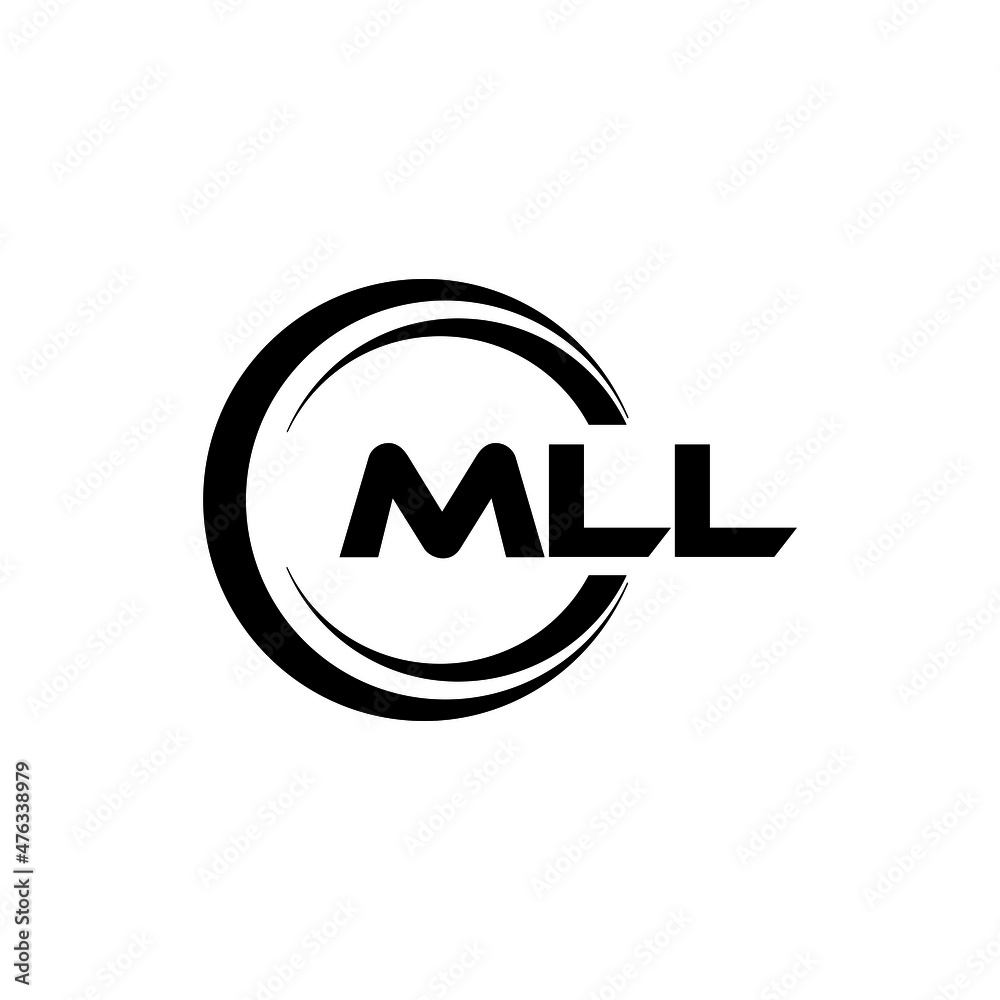MLL letter logo design with white background in illustrator, vector ...