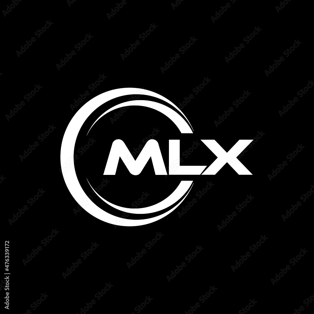 MLX letter logo design with black background in illustrator, vector ...