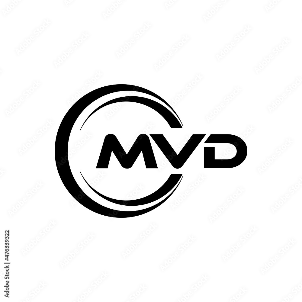Vetor de MVD letter logo design with white background in illustrator ...