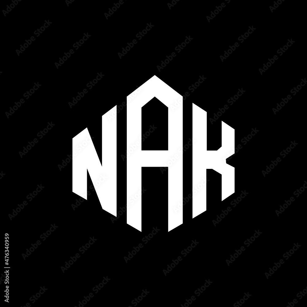 NAK letter logo design with polygon shape. NAK polygon and cube shape ...