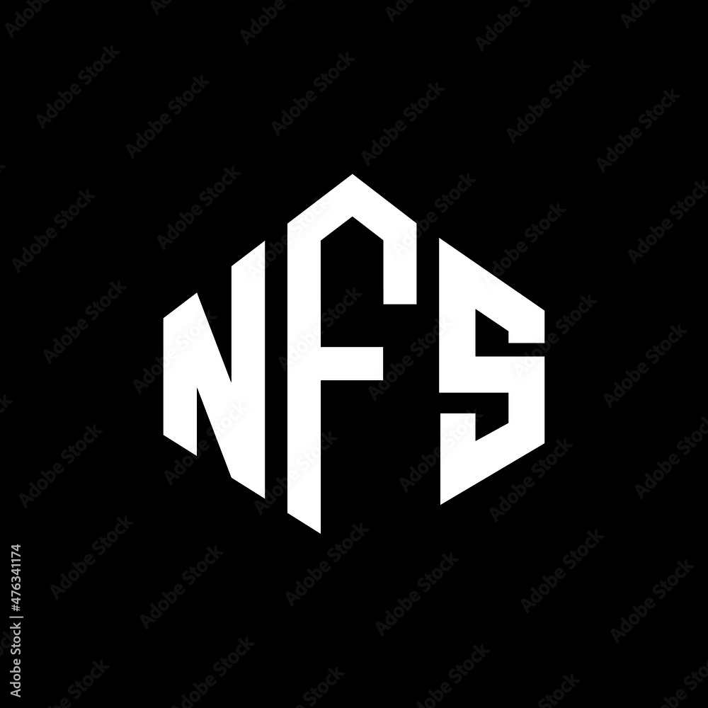 NFS letter logo design with polygon shape. NFS polygon and cube shape ...