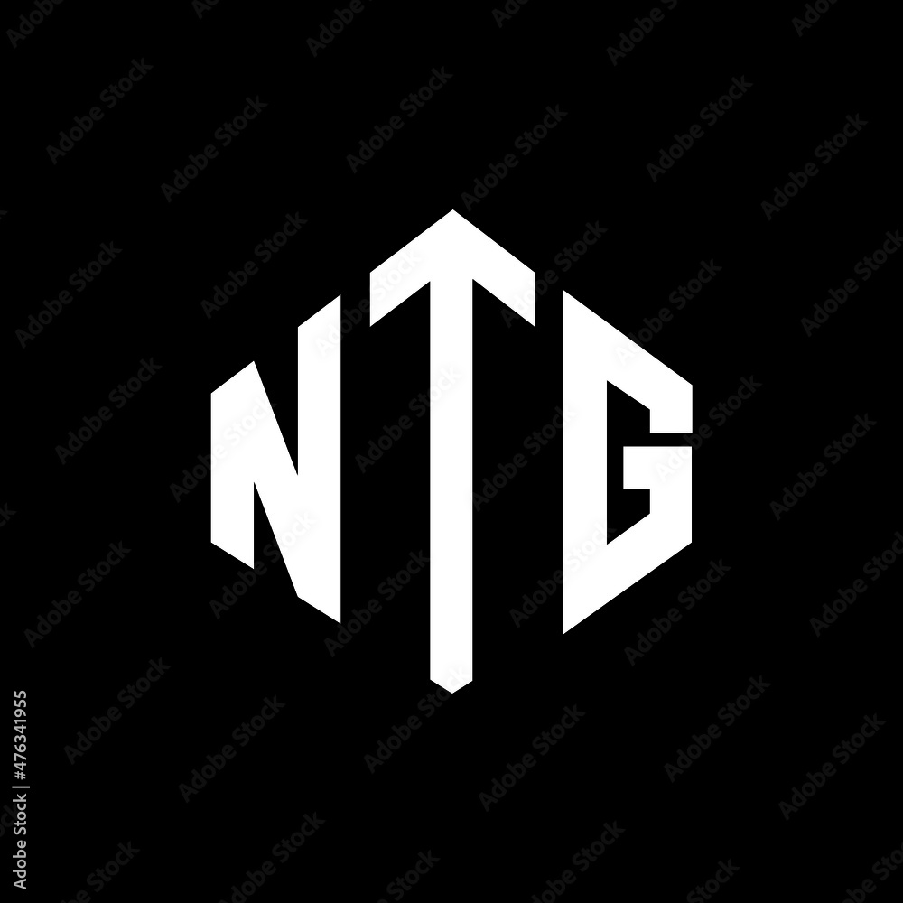 NTG letter logo design with polygon shape. NTG polygon and cube shape ...