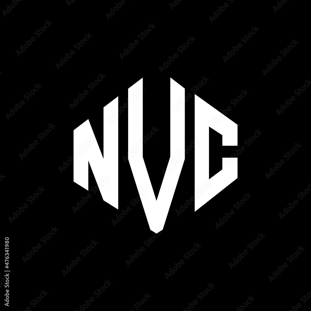 NVC letter logo design with polygon shape. NVC polygon and cube shape ...
