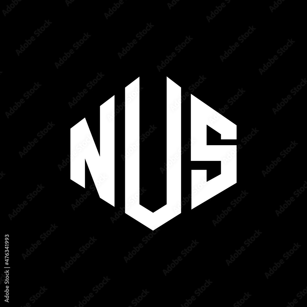 NUS letter logo design with polygon shape. NUS polygon and cube shape ...