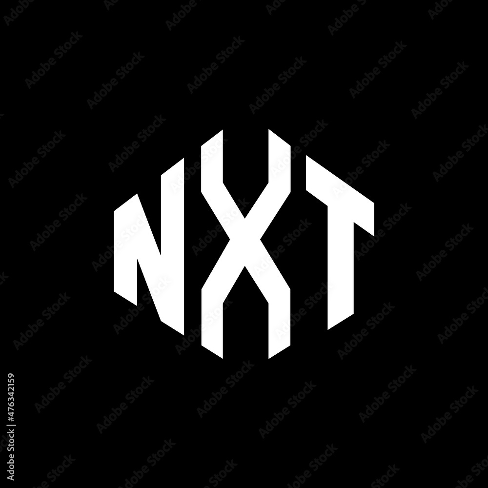NXT letter logo design with polygon shape. NXT polygon and cube shape ...