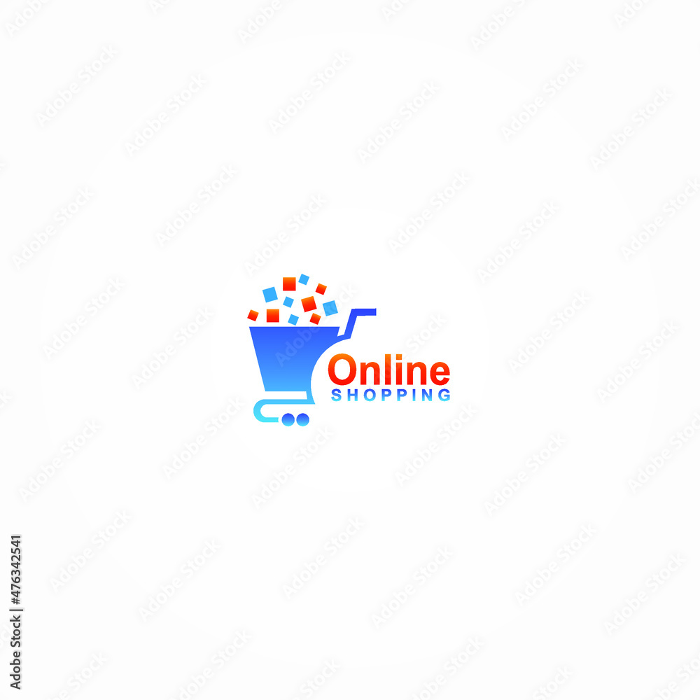 online shop logo vector simple and elegant design Stock Vector | Adobe ...