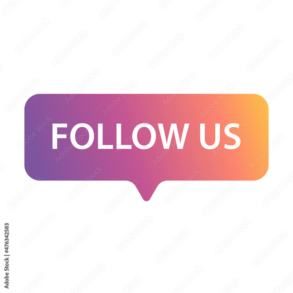 Follow us button vector for graphic design, logo, website, social media ...