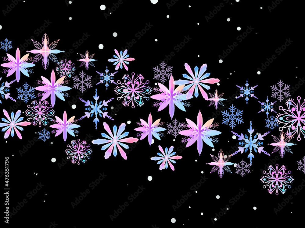Pastel sweet Snowfalkes frames, winter holiday clipart, blue pink ...