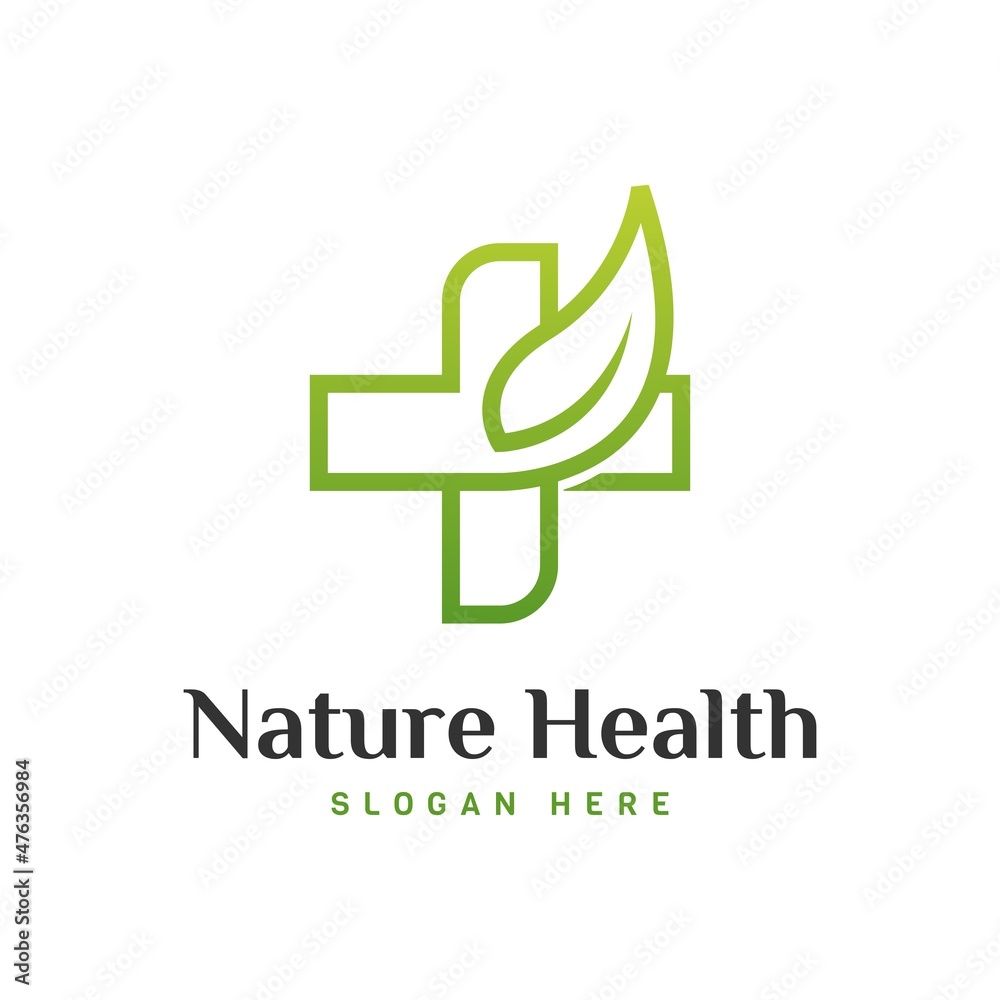 Nature Health logo design concept, with a combination of leaf icons ...
