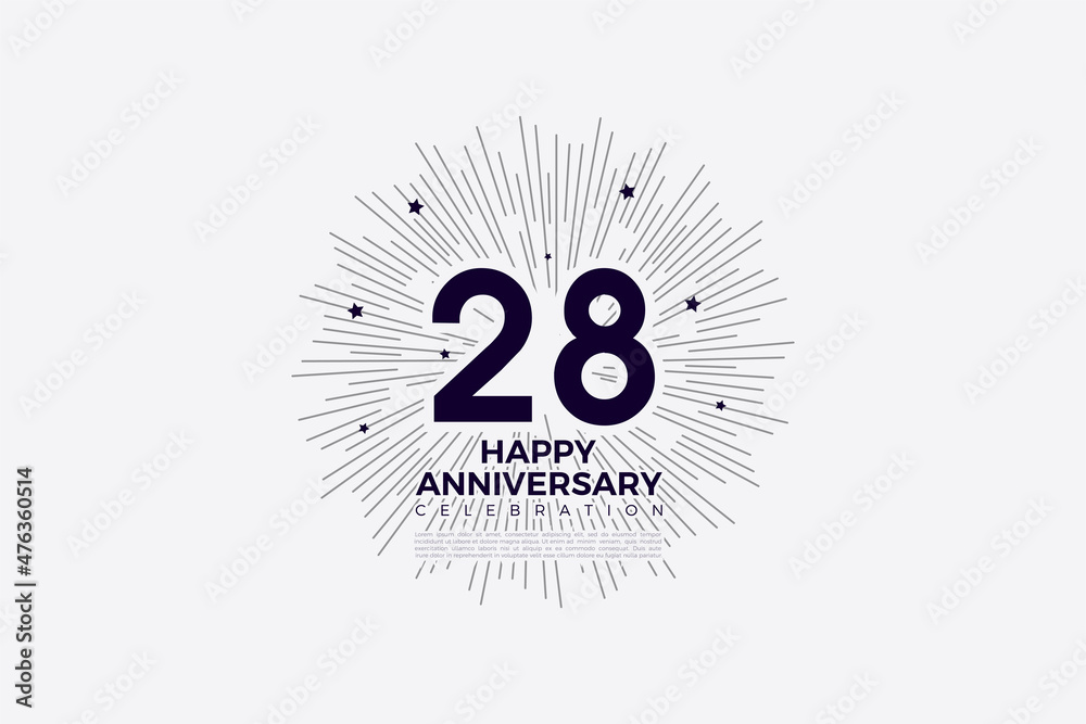 28th anniversary background illustration. Stock Vector | Adobe Stock