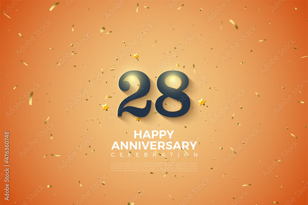 28th anniversary background illustration. Stock Vector | Adobe Stock