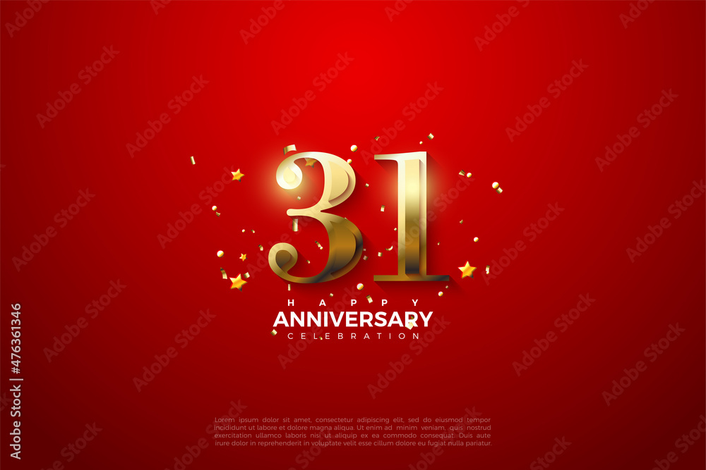 31st anniversary background illustration. Stock Vector | Adobe Stock