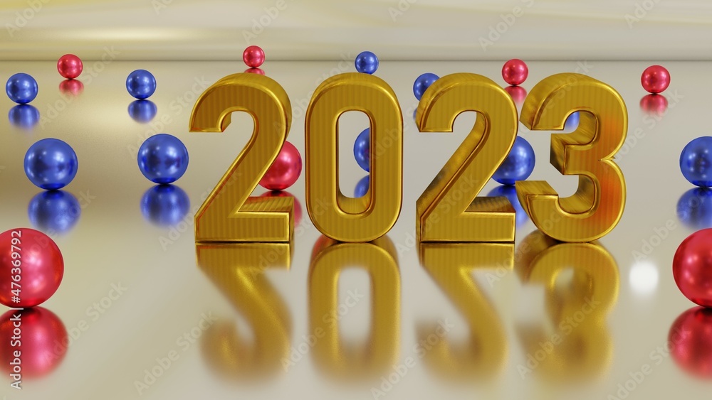 rendering of the numbers 2023 for the change of the year ilustración de ...