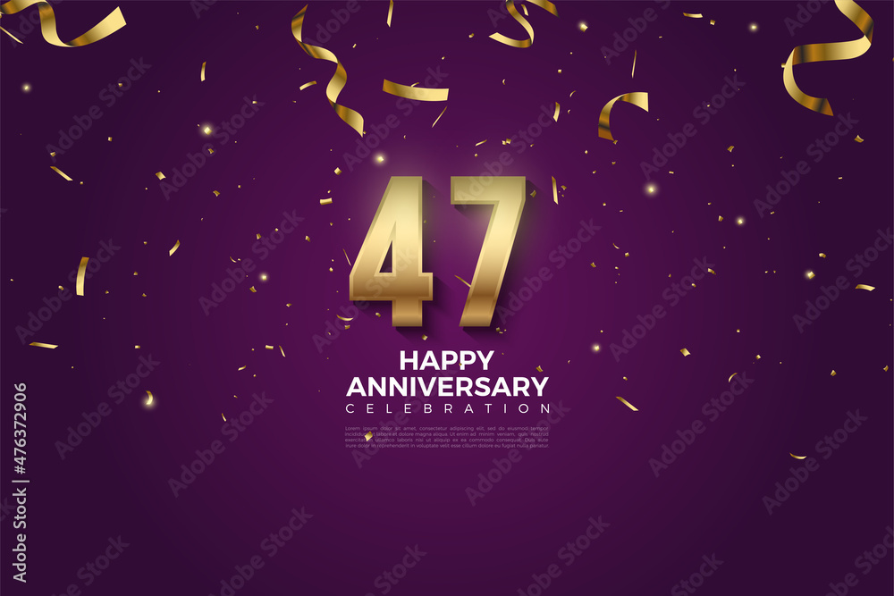 47th anniversary background illustration with colorful number. Stock ...