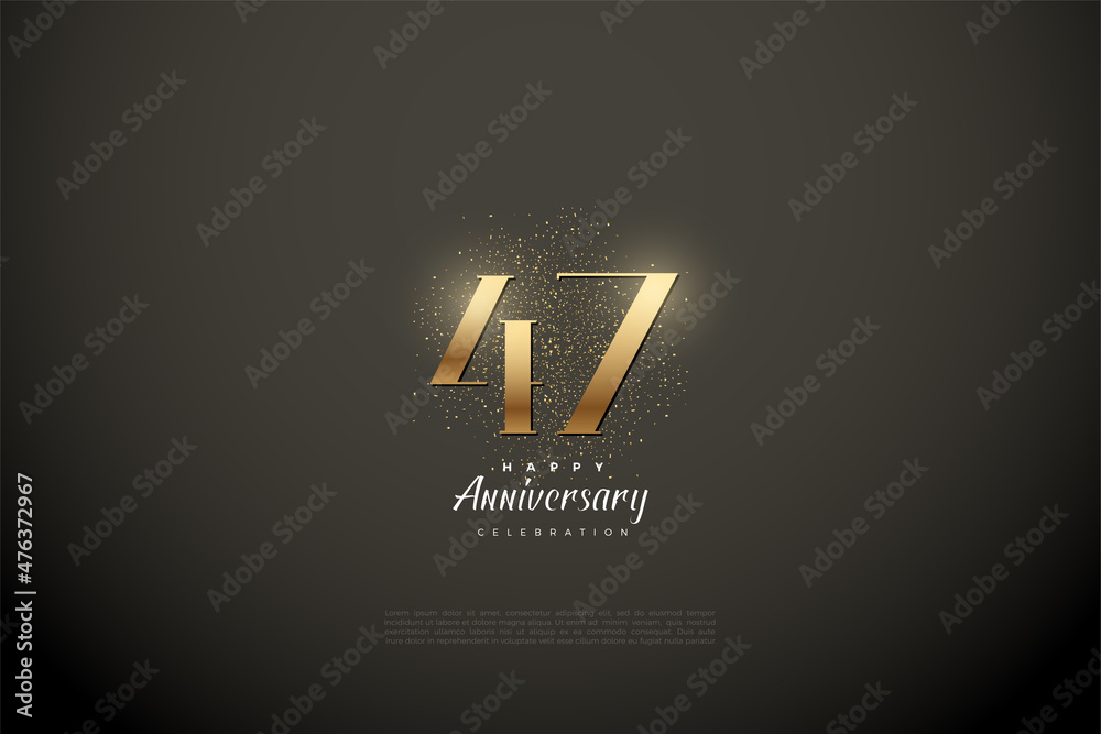 47th anniversary background illustration with colorful number. Stock ...