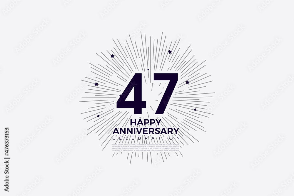 47th anniversary background illustration with colorful number. Stock ...