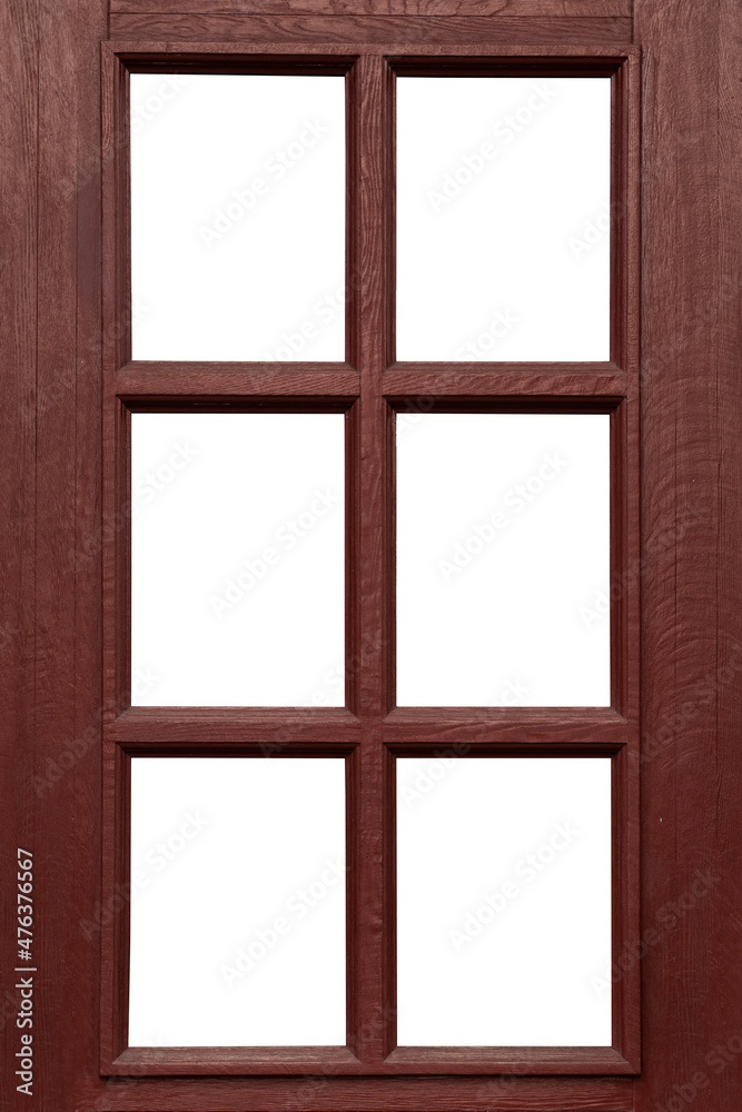 Old brown window isolated on white background Stock Photo | Adobe Stock