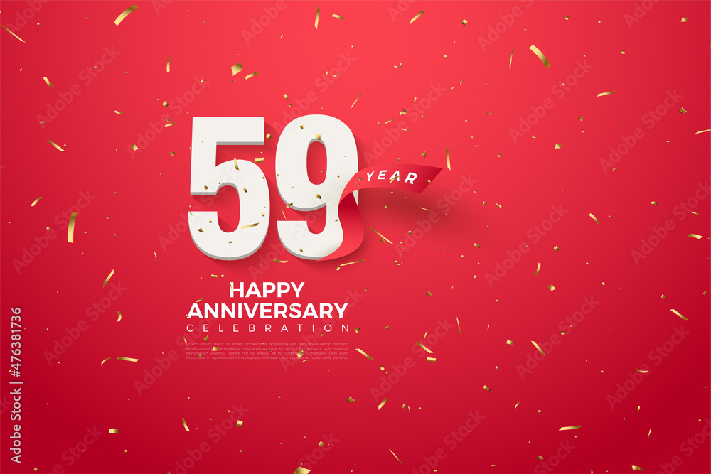 59th anniversary background illustration with colorful number. Stock ...