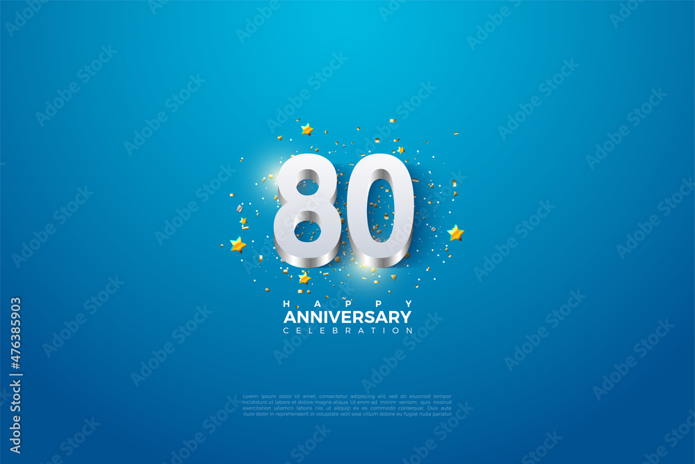 80th anniversary background illustration Stock Vector | Adobe Stock