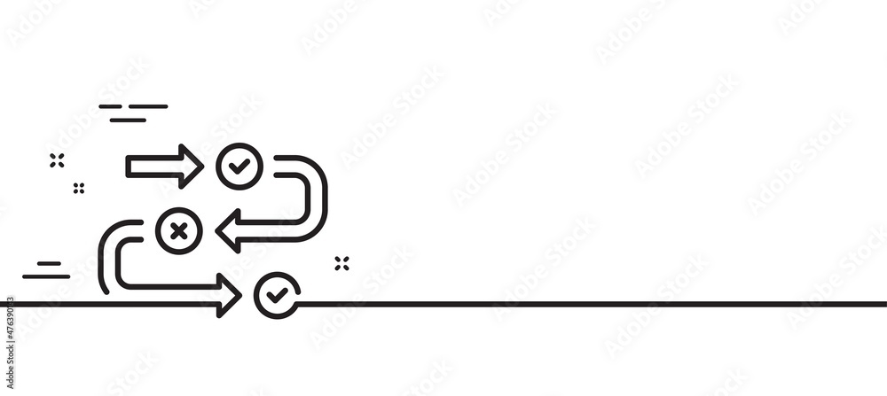 Survey progress line icon. Quiz algorithm sign. Business interview ...
