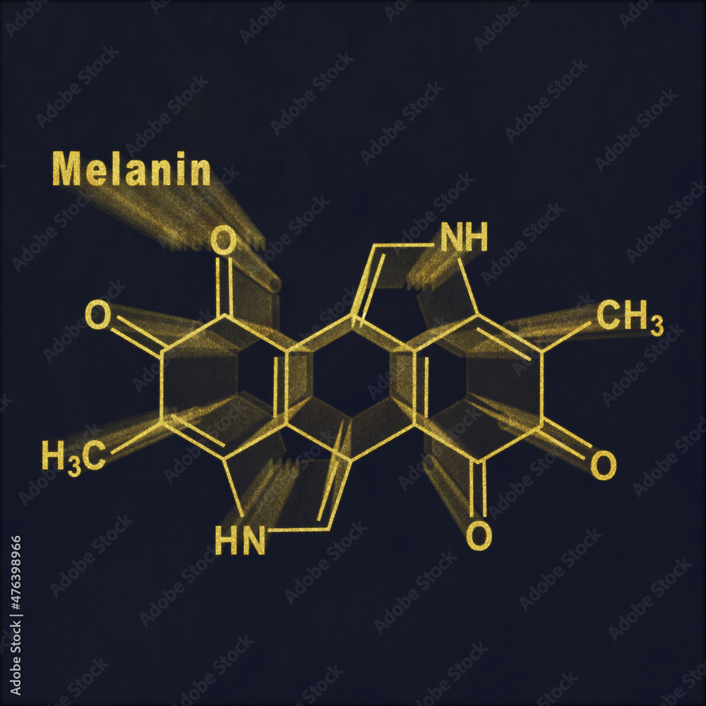 Melanin molecule, Structural chemical formula Stock Illustration ...