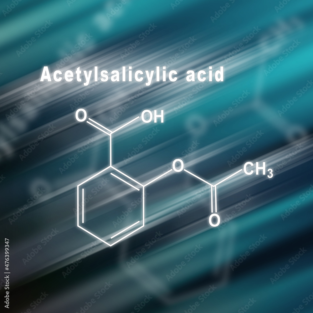 Acetylsalicylic acid, aspirin, Structural chemical formula Stock ...