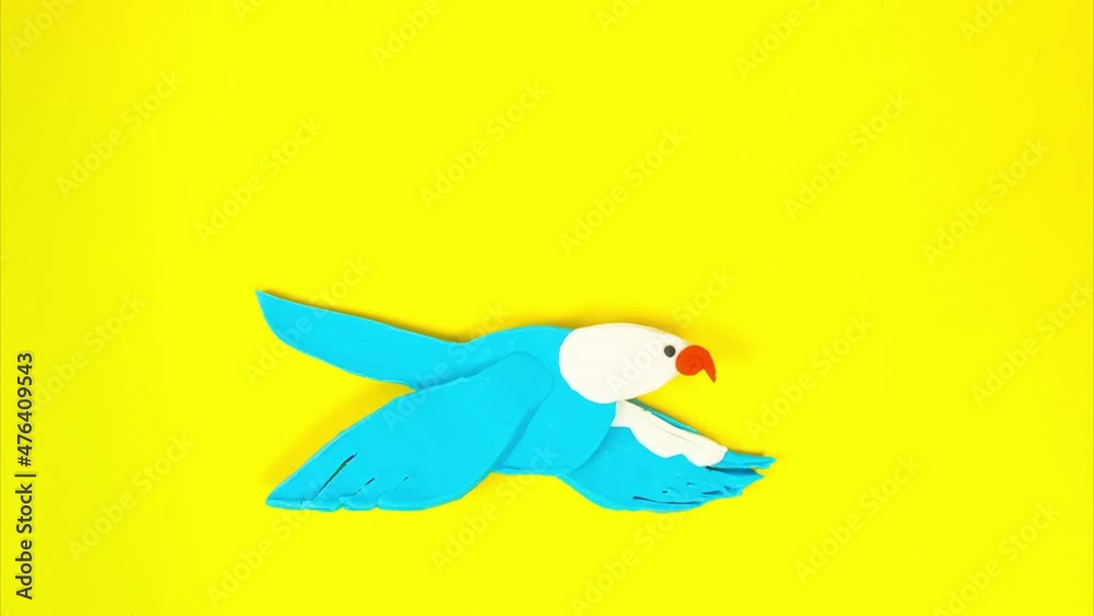 Video Stock Plasticine bird in flight using the stop motion technique ...