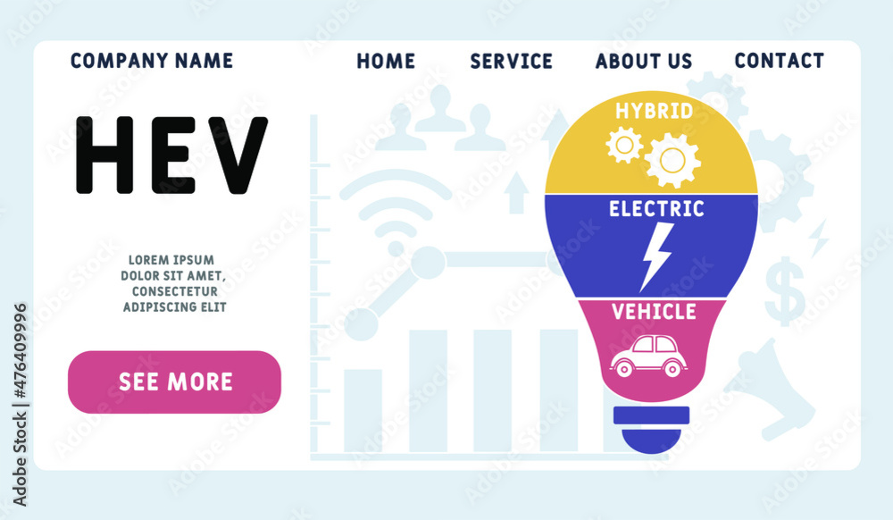 HEV - Hybrid Electric Vehicle acronym. business concept background ...