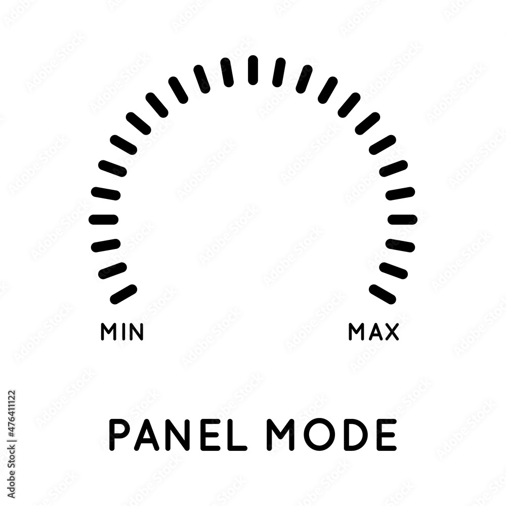 Control panel mode icon. Volume, bass, power, saturation, strength ...