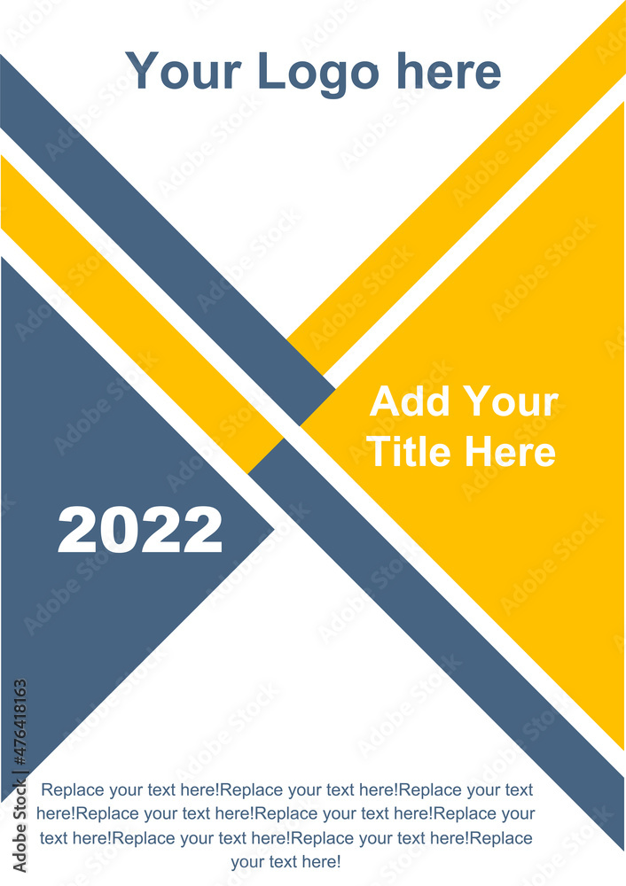 Numeric Text 2022 Year Annual Report Cover Design, Business Book Cover ...